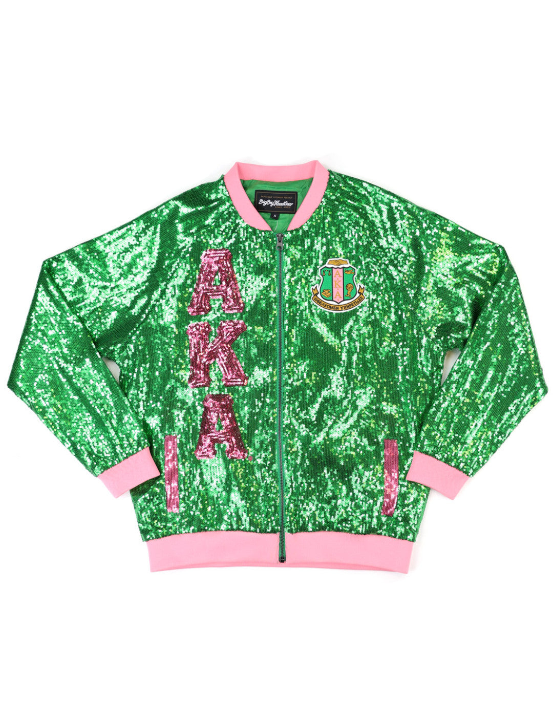 "AKA Sorority Green Sequin Jacket – GreekStylez