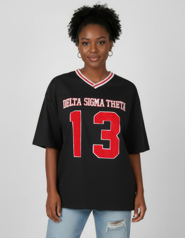 Delta Sigma Theta Black Chenille Jersey Tee - New Arrival! – GreekStylez