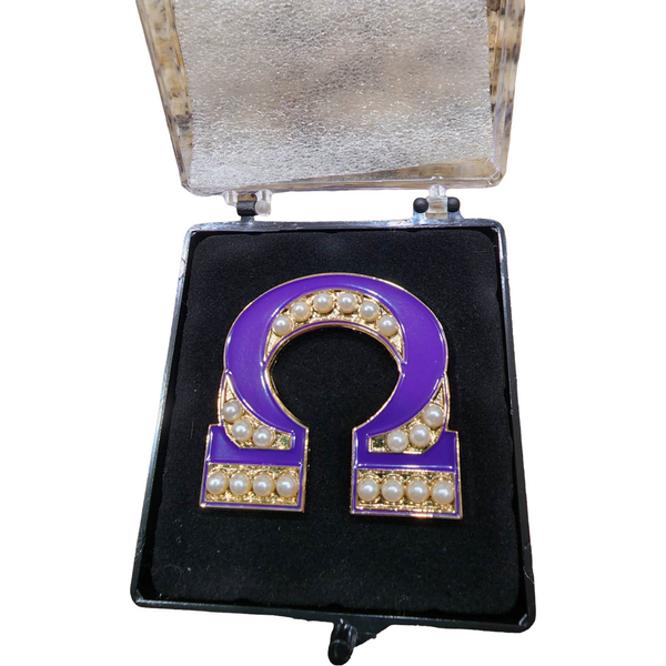 Omega Psi Phi Greek Letter Pin with Pearls | Greekstylez